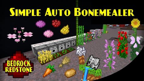 Automated Bonemeal Dispenser Minecraft Bedrock Redstone Tutorial