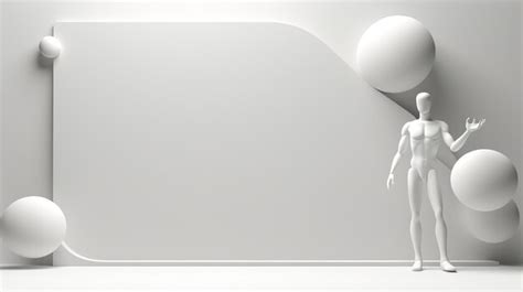 Premium Ai Image Man Presents Blank White Billboard For Inserting Text Images Generative Ai