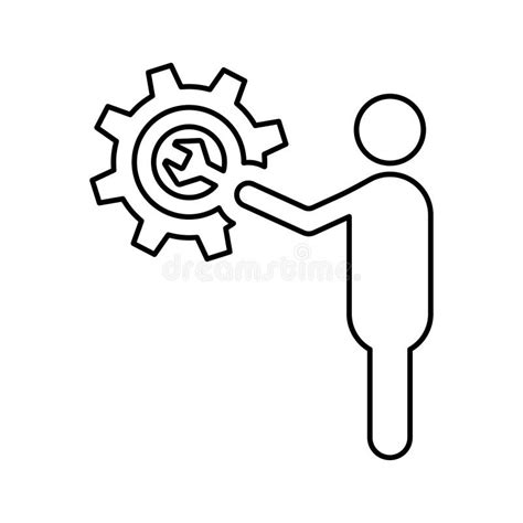 Technical Engineer Icon Outline Symbol Stock Vector Illustration Of