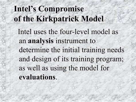 Kirkpatrick Evaluation Modelppt