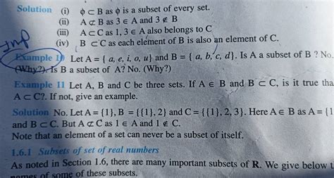 solution i ϕ⊂b as ϕ is a subset of every set ii a ⊂b as 3∈a and 3∈ b