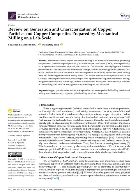 Pdf Review On Generation And Characterization Of Copper Particles And Copper Composites