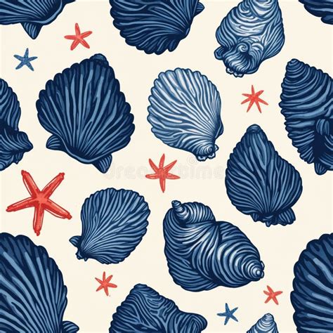 Seashells Repeat Pattern Stock Illustrations 1591 Seashells Repeat