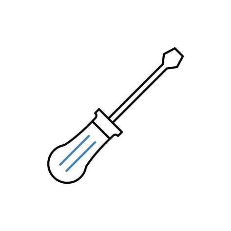 Screwdriver Concept Line Icon Simple Element Illustration Screwdriver