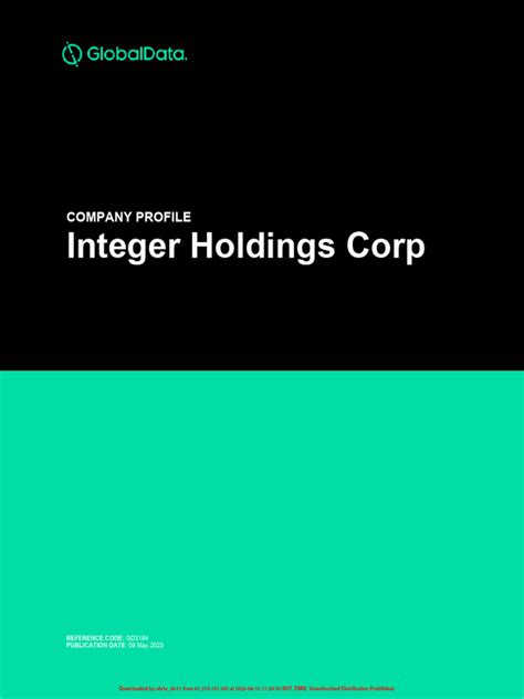 Integer Holdings Corp Company Profile Pdf Revenue Gross Margin