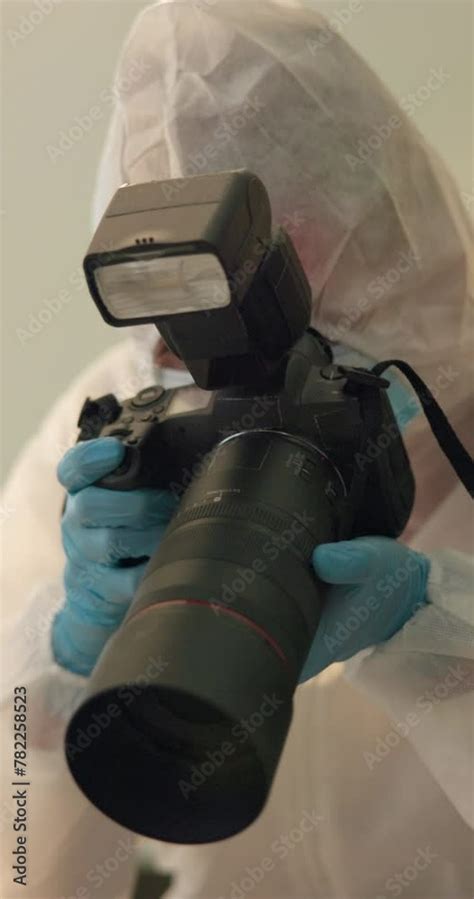 Forensic Photographer And Crime Scene Picture For Evidence In Home