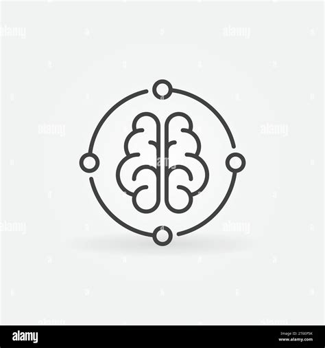 Ai Brain Neural Network Vector Concept Round Icon Or Symbol In Thin Line Style Stock Vector