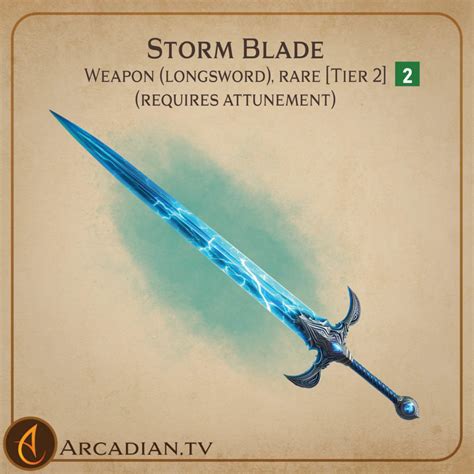 Storm Blade New Magic Weapon For Dnd Arcadian Media
