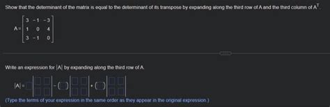Solved Show That The Determinant Of The Matrix Is Equal To Chegg Com
