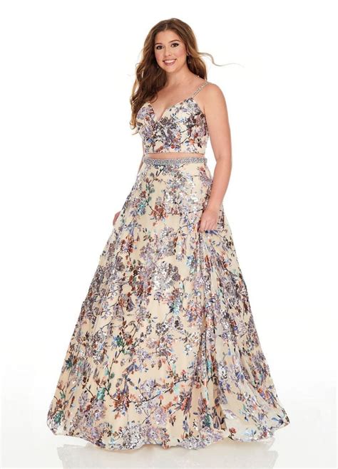Blackmulti Plus Size Two Piece Prom Dress For 67999 The Dress Outlet
