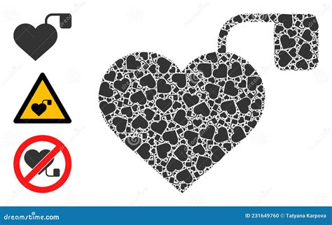 recursion pacemaker icon self composition stock vector illustration