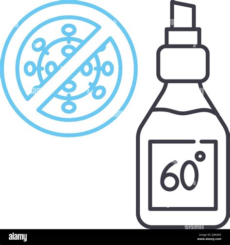 60 Alcohol Line Icon Outline Symbol Vector Illustration Concept