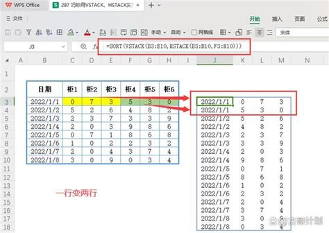 wps函数vstack和hstack怎么用 wps实现表格的一键变形转换的技巧 金山wps 办公软件 软件教程 脚本之家