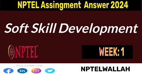 nptel soft skill development assignment 1 solution 2024 week 1