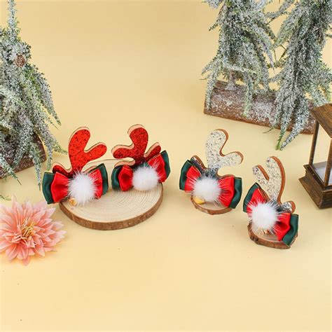 Badu Bg 1 чифт коледни щипки за коса Мини камбана Блестяща универсална щипка за коса с еленови