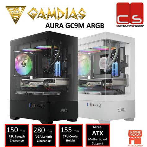 Gamdias Aura Gc9m Micro Atx Case With 3 Argb Fan 120mm Fans Chasis
