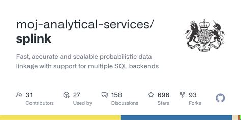 Moj Analytical Services Splink · Discussions · Github