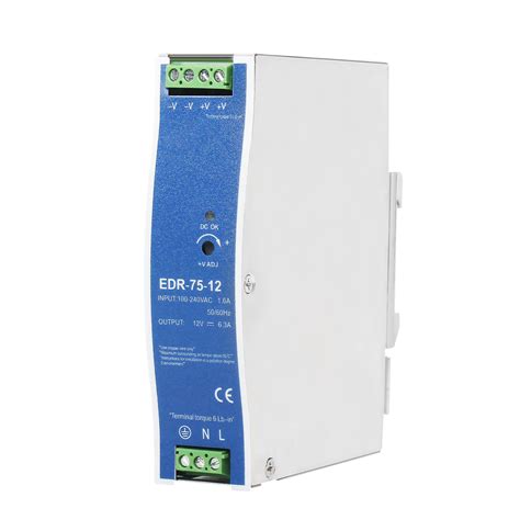 Metal Case Din Rail Edr 75w Power Supply Ac Dc Enclosed Typedin Rail Industrial Power Supply