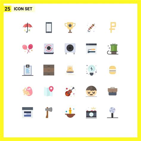 User Interface Pack Of 25 Basic Flat Colors Of Summer Brochette Android Bbq Trophy Editable