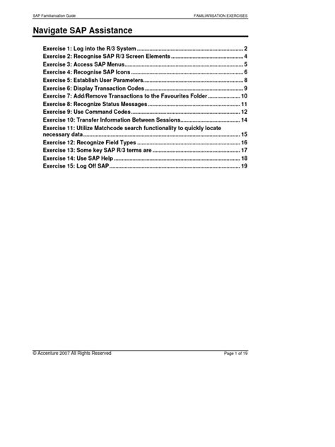 Sap Familiarisation Guide Pdf Icon Computing Menu Computing