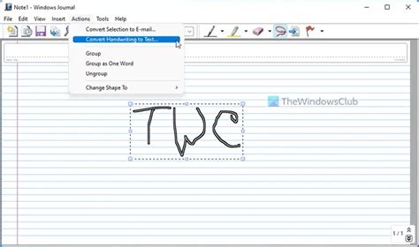 Convert Handwritten Notes To Text Using Windows Journal