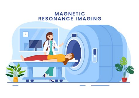 Mri Or Magnetic Resonance Imaging Illustration With Doctor And Patient On Medical Examination