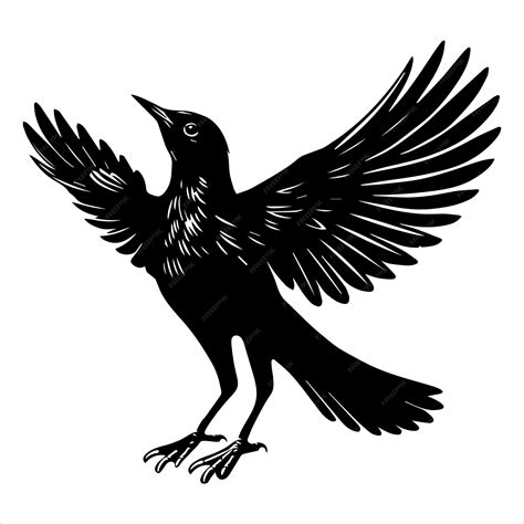 Common Blackbird Silhouette Clip Art Blackbird Vector Illustration In