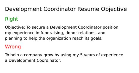 Top 18 Development Coordinator Resume Objective Examples