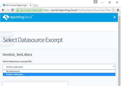 Reportingcloud And Net Creating Templates With Json Excerpt Files