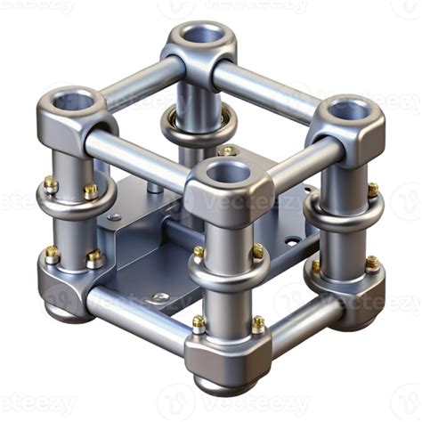 3d Render Metallic Cube Structure Illustration 54047654 Png