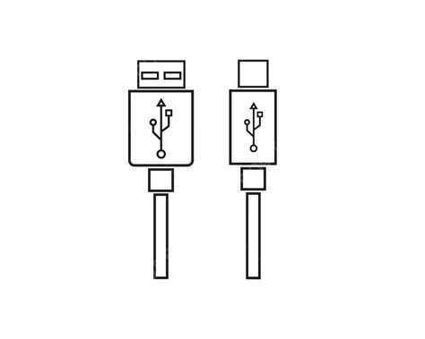 Usb Icon Vector Illustration Disk Port Connection Vector Disk Port Connection Illustration