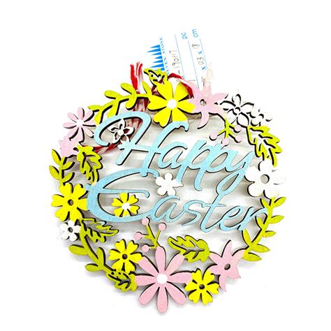 Eudidv Easter Decor Easter Figurines Cute Easter Bunny Desktop Wooden Ornaments Pendant Easter