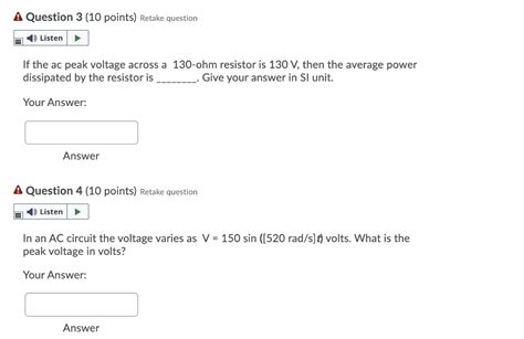 Solved A Question 1 (10 points) Retake question Listen In an | Chegg.com