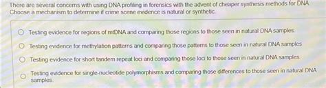 Solved There Are Several Concerns With Using DNA Profiling Chegg Com