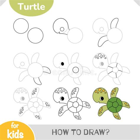 Aprende A Dibujar Una Tortuga Linda Con Una Hoja De Trabajo De