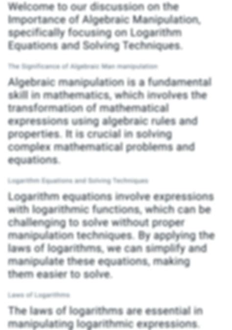 SOLUTION Mastering Logarithm Equations Techniques And Tricks For Solving Complex Logarithm