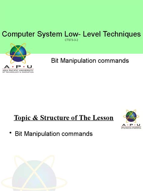 Apu Csllt 10 Bit Manipulation Commands Pdf Bit Assembly Language