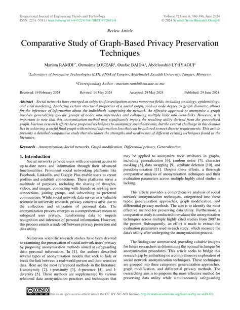 PDF Comparative Study Of Graph Based Privacy Preservation Techniques