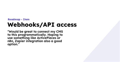 Webhooksapi Access Mixpost Roadmap