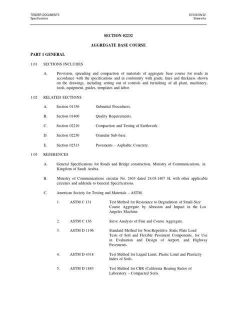 Aggregate Base Course Sample Of Specification Pdf