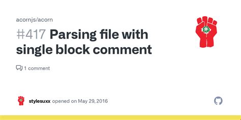 parsing file with single block comment · issue 417 · acornjs acorn