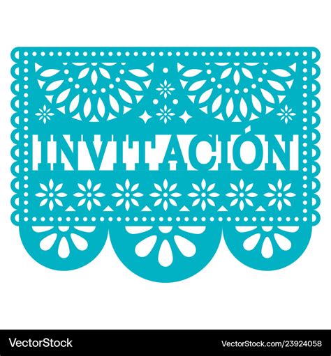 Invitation Papel Picado Design Invitation Vector Image