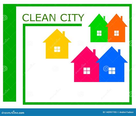 Vector Drawing Of A Clean City Logo Stock Vector Illustration Of