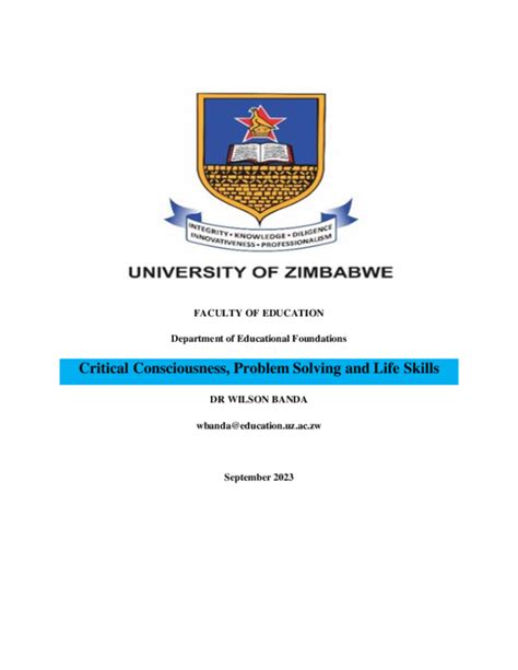 Pdf Critical Consciousness Problem Solving And Life Skills