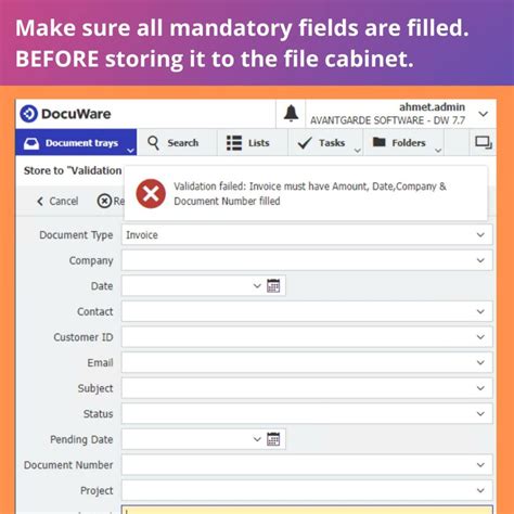 Docuware Validation Check Index Entries Without Codingdata Validation