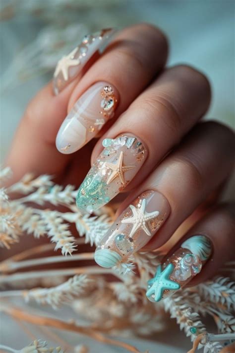 15 Seashell Nail Art Ideas Seashell Nails Floral Nails Diy Nail Art