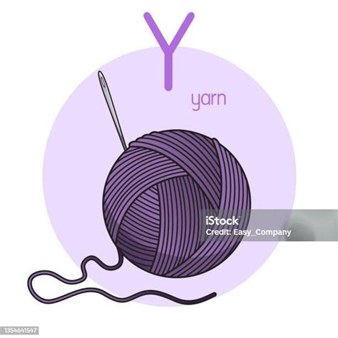 알파벳 문자 Y 어퍼 케이스 또는 영어 학습 연습 Abc를위한 대문자와 원사의 벡터 그림 크로셰 뜨개질에 대한 스톡 벡터 아트