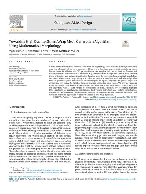 Pdf Towards A High Quality Shrink Wrap Mesh Generation Algorithm Using Mathematical Morphology