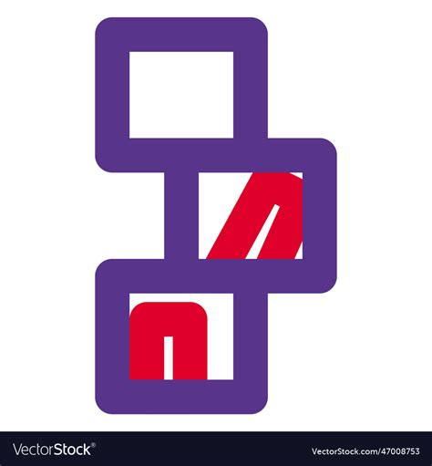 Block Styled Trendy Wooden Shelf Royalty Free Vector Image