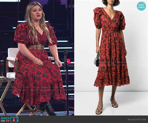 Wornontv Kellys Red Floral Puff Sleeve Dress On The Voice Kelly